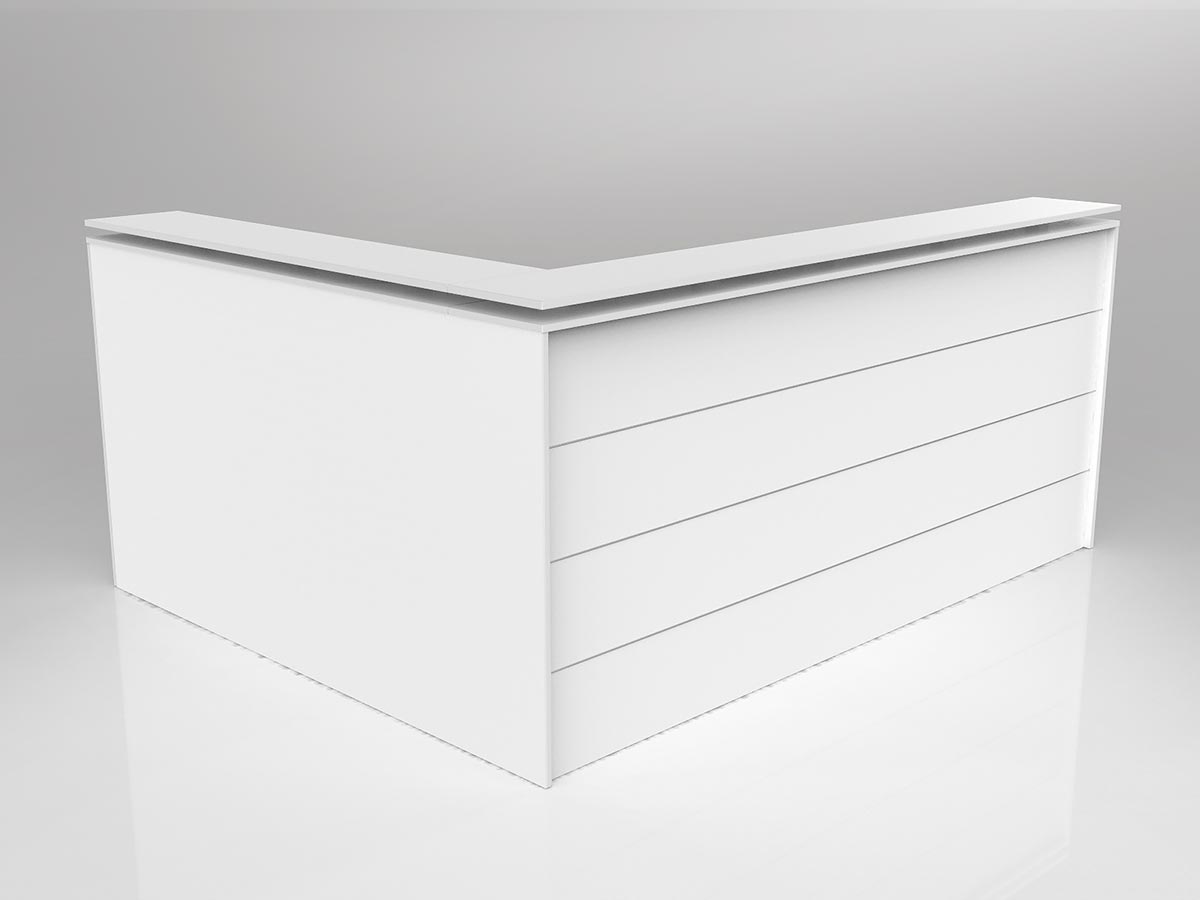 Axis Corner Reception Counter with Poptop Facade – Mack's Office Furniture